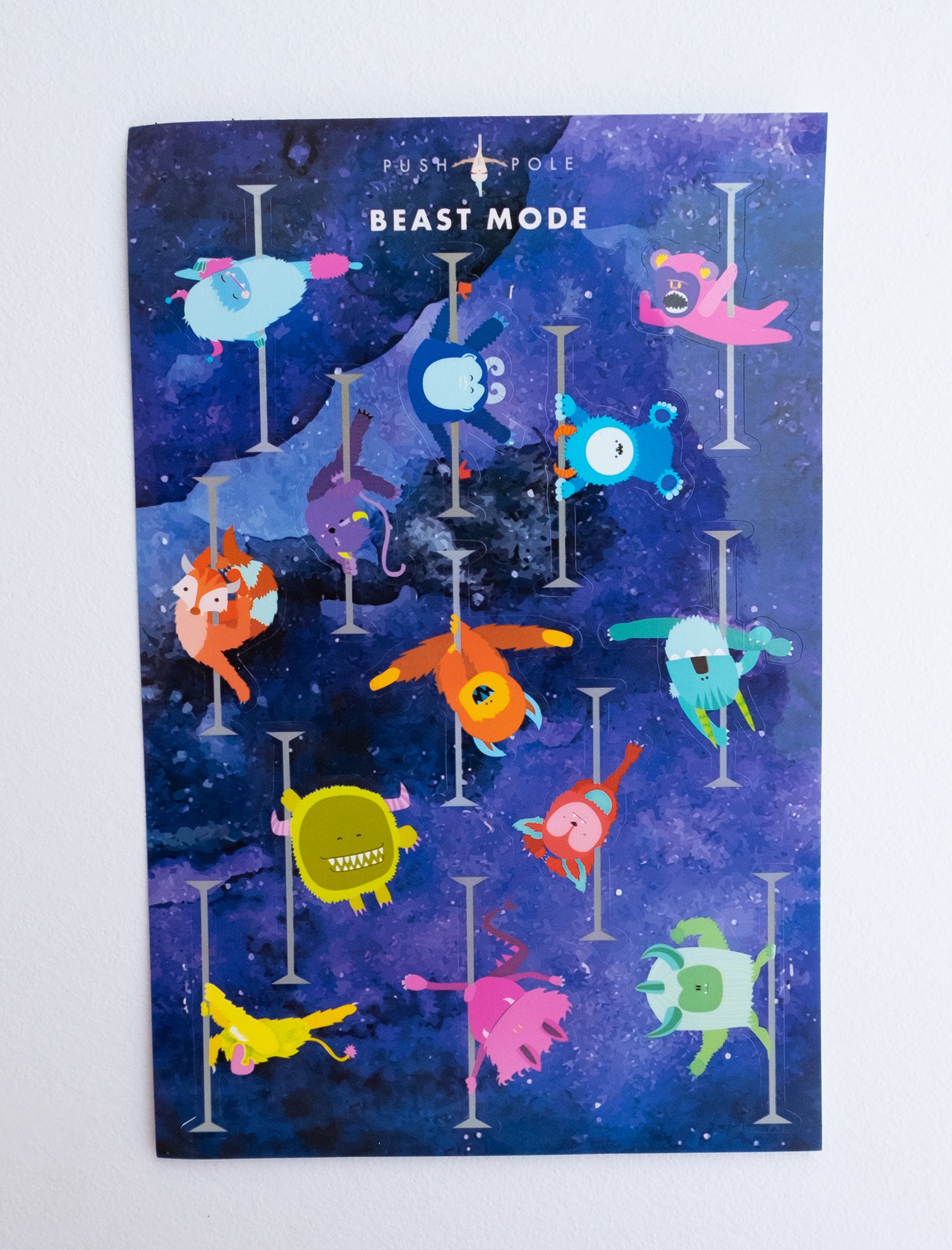 Beast Mode Sticker Sheet – Push and Pole