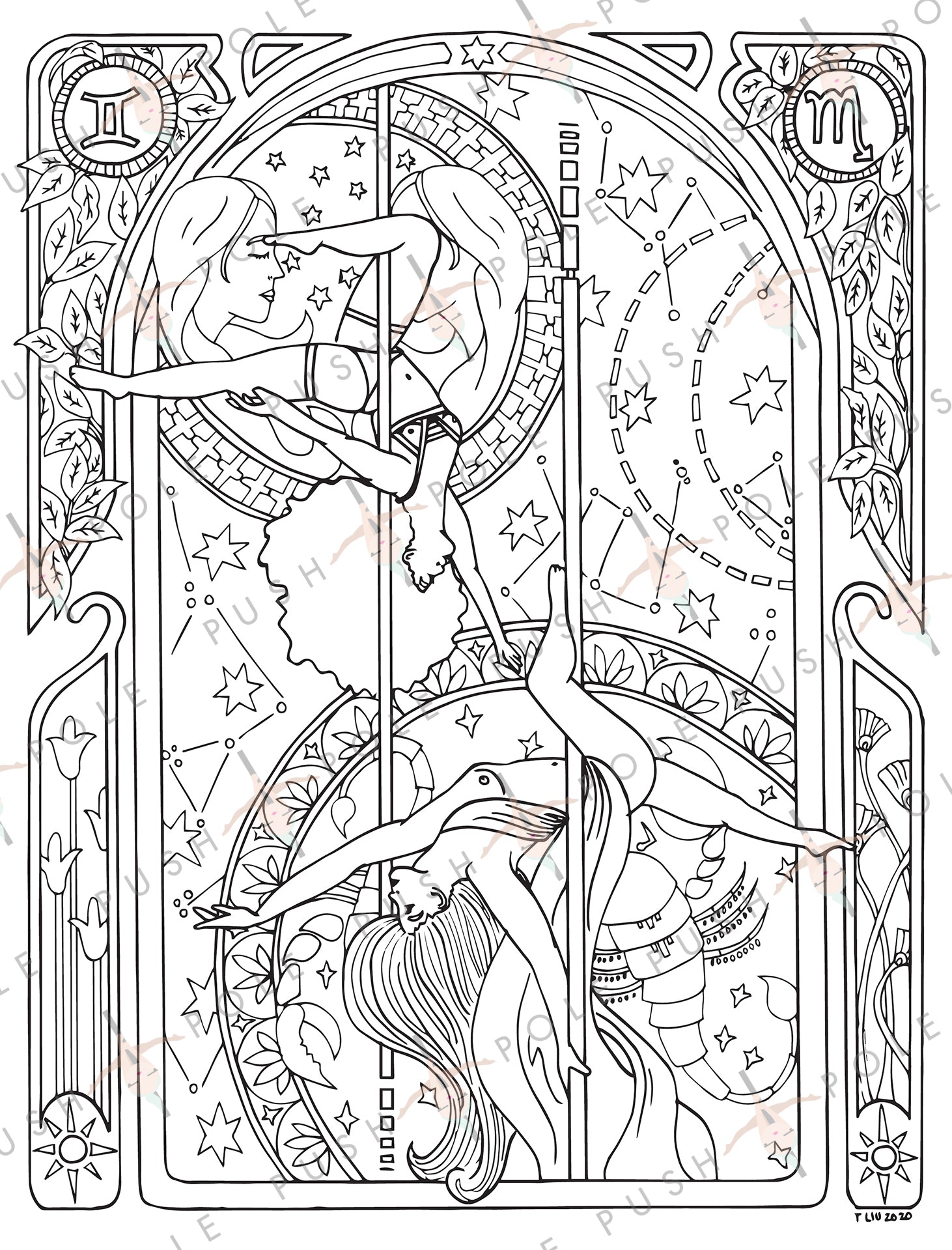 alphonse mucha coloring pages