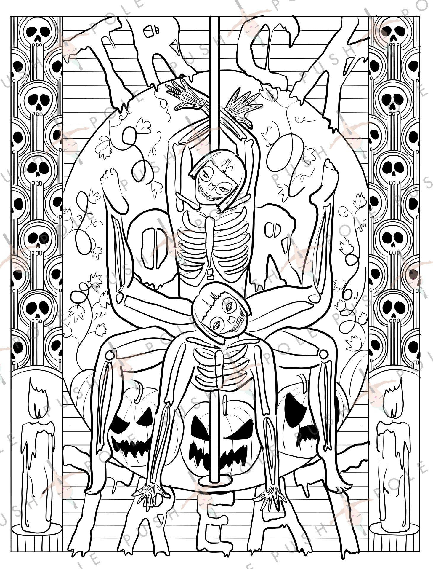 free coloring pages skeleton